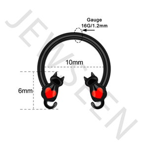Cat Septum Ringseptum Piercing Jewelry16g Cartilage - Etsy
