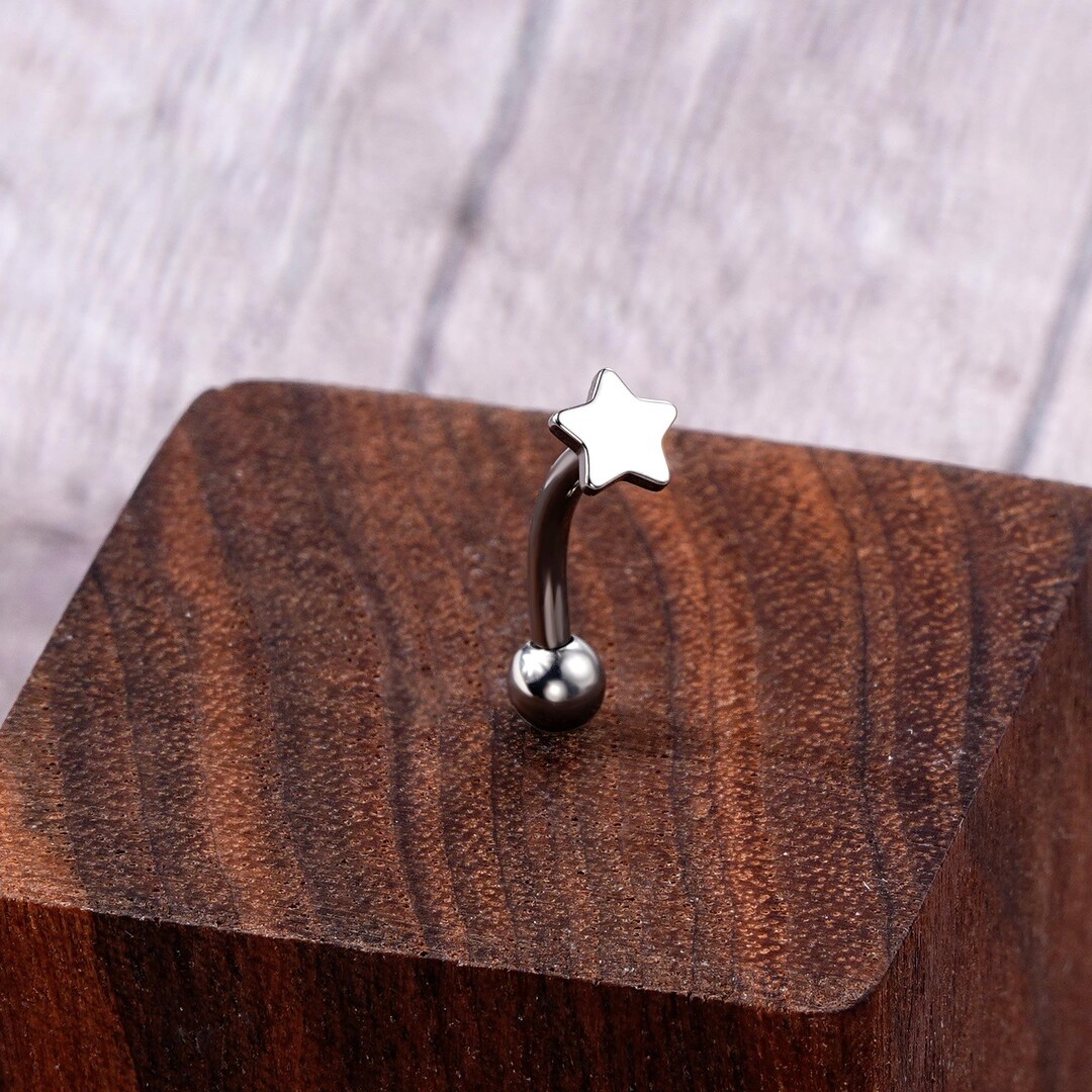 16G Star Rook Earring/titanium Eyebrow Rook/cartilage Piercing/moon ...