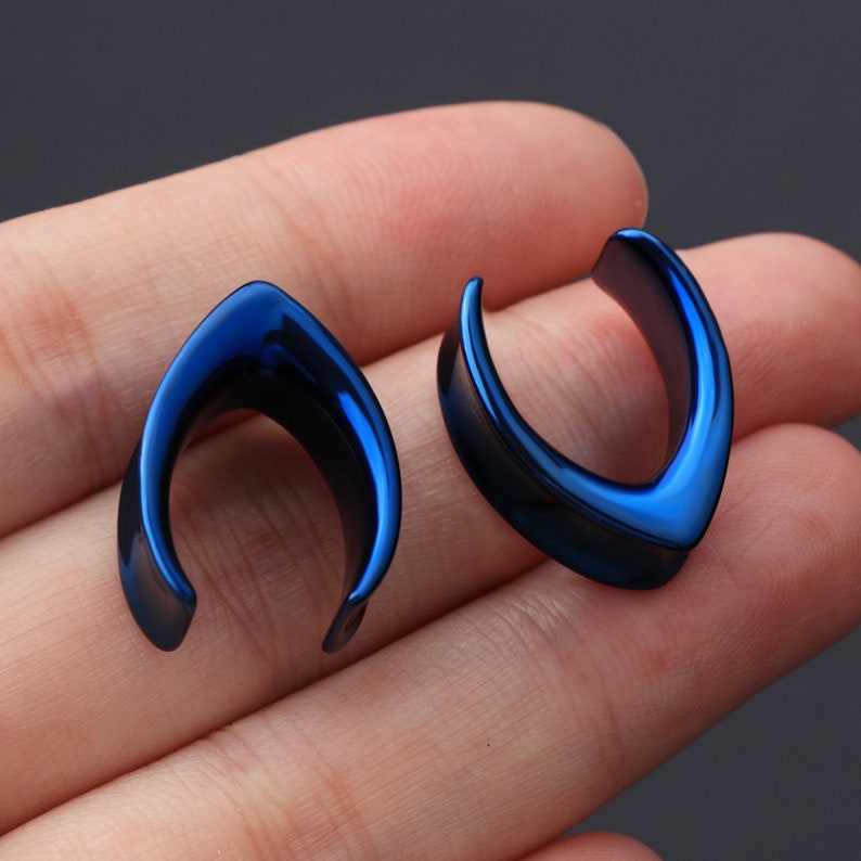 Pairs Tear Drop Gauge Plug Earrings/v Shaped Ear - Etsy