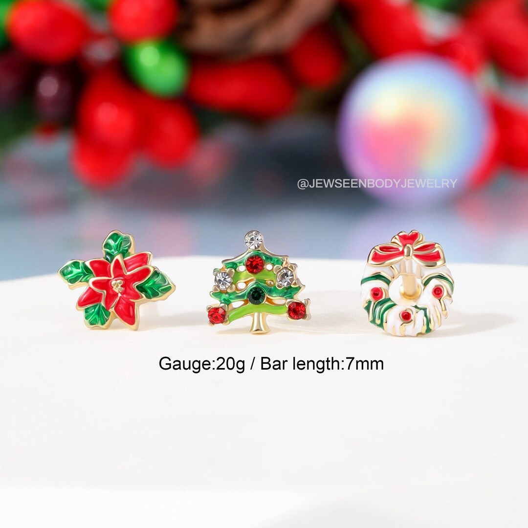 3PCS Christmas Nose Stud/nose Ring/nose Piercing/nostril Ring ...