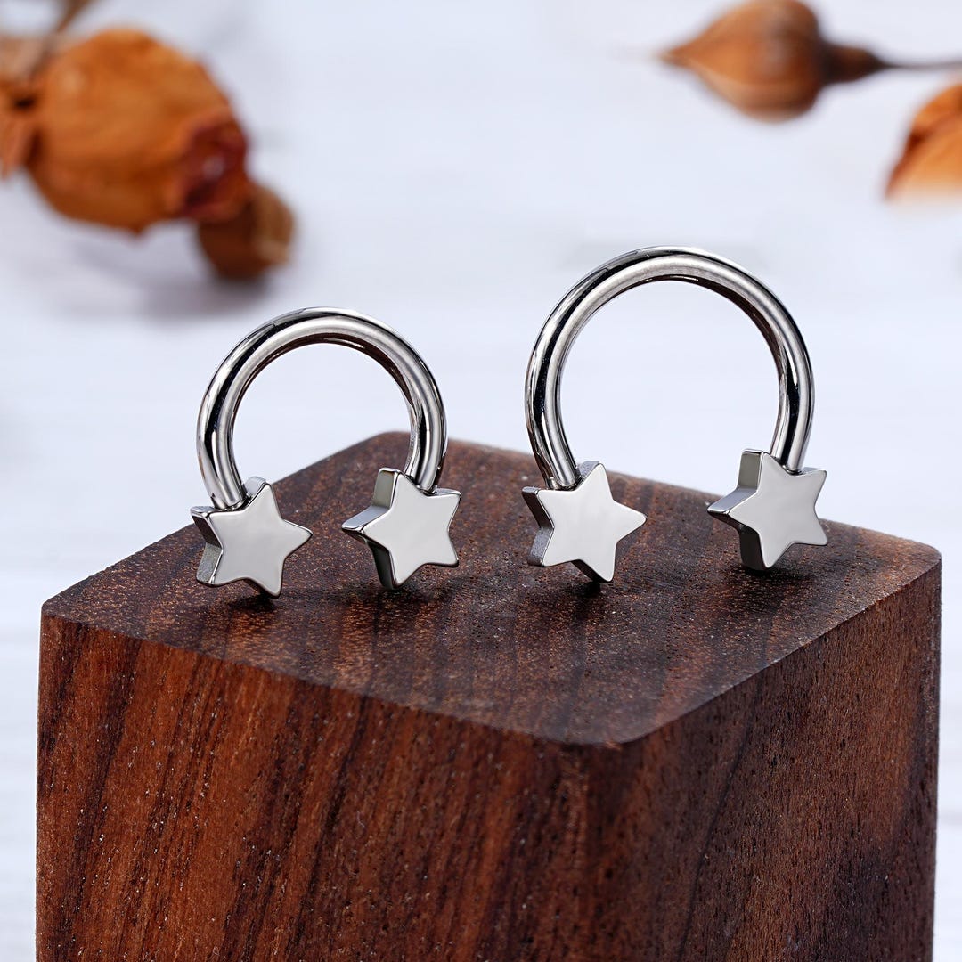 14G Star Septum Ring/titanium Septum Piercing Jewelry/septum Barbell ...