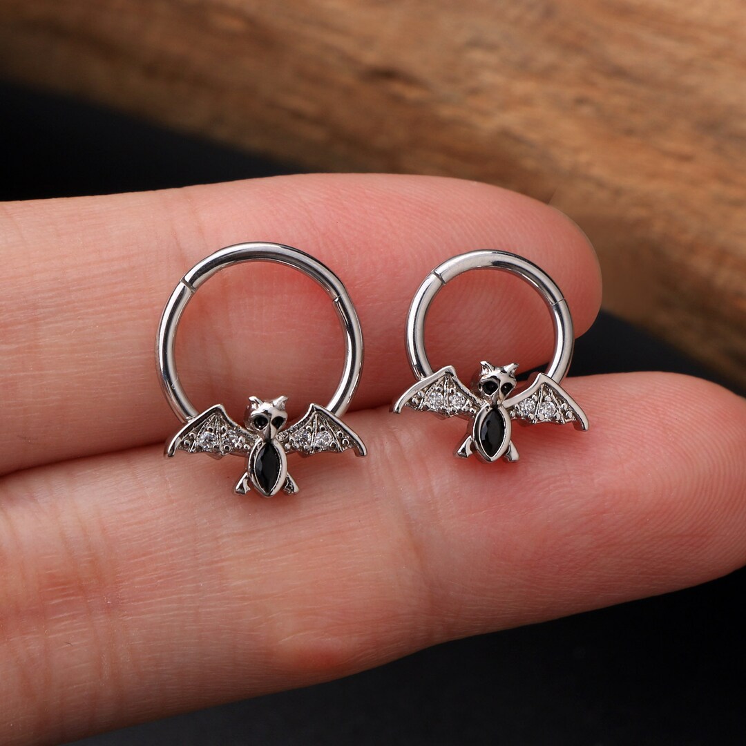 16G Bat Septum Ring: Stainless Steel Daith Hoop - Etsy UK