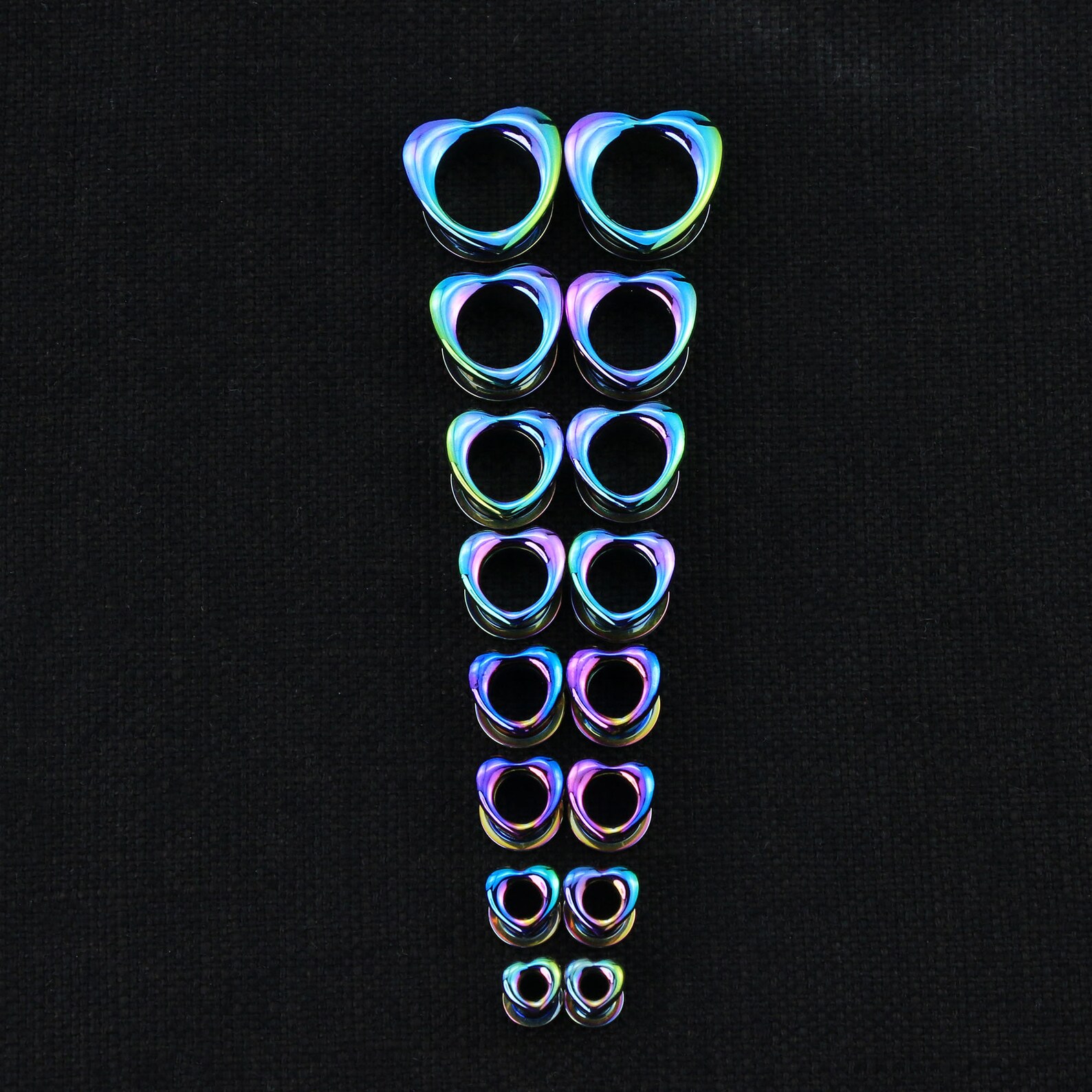 Rainbow Heart Plugs/plug Gauges/2g-3/4''ear Stretchers/stainless Steel ...