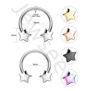 Star Septum Piercing/septum Ring/cartilage Earring/helix Piercing/nose ...