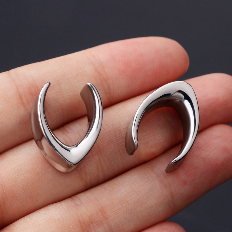 Pairs Tear Drop Gauge Plug Earrings/v Shaped Ear - Etsy