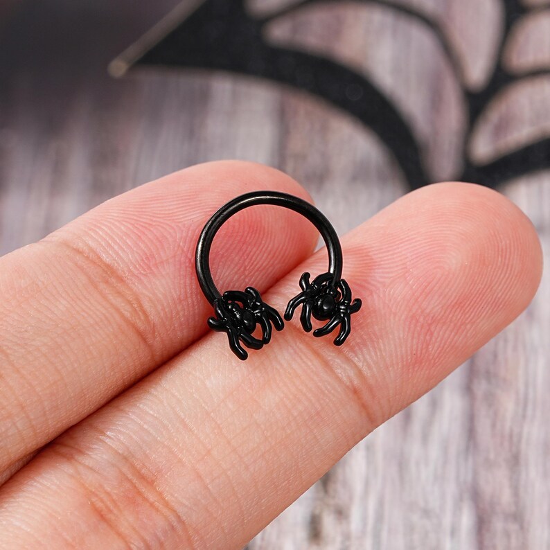 16g Spider Septum Ring: Halloween Surgical Steel Daith Hoop - Etsy