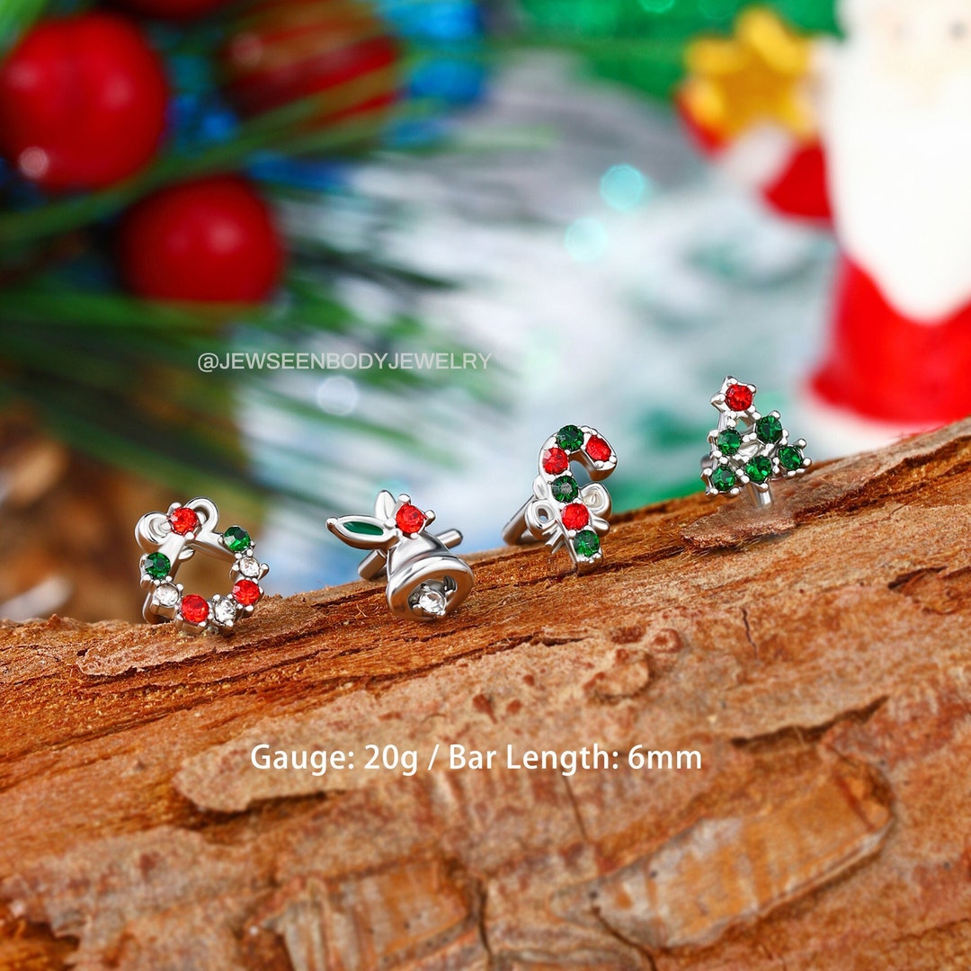 20g Christmas Nose Rings/ Nose Stud/ Nose Piercing/ Nose Jewelry ...