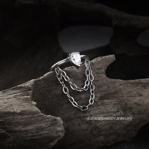 16G Chain Cartilage Earring,chain Hoop Earring ,CZ Helix Piercing ...