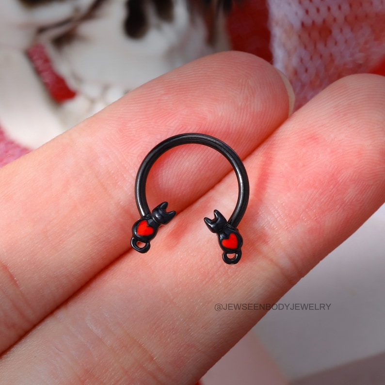 Cat Septum Ringseptum Piercing Jewelry16g Cartilag - Etsy