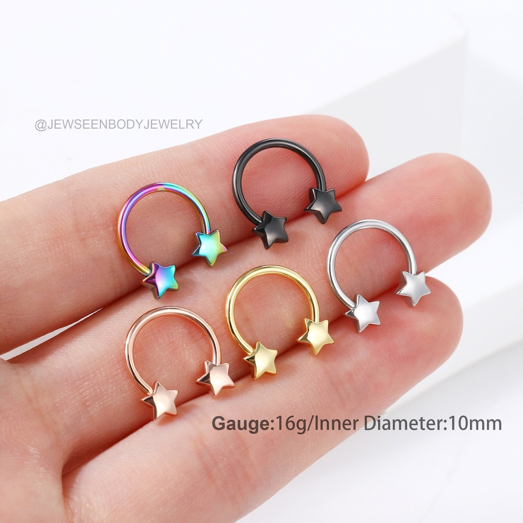 Star Septum Piercing/septum Ring/cartilage Earring/helix Piercing/nose ...