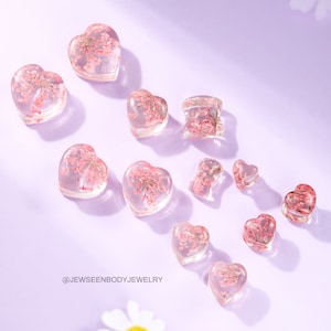 Heart Ear Gauges,flower Ear Plugs,2g-5/8''ear Stretchers,gauge & Plug ...