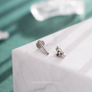 16g Flat Back Earrings/ Internally Threaded Tragus Stud/ Helix Stud ...