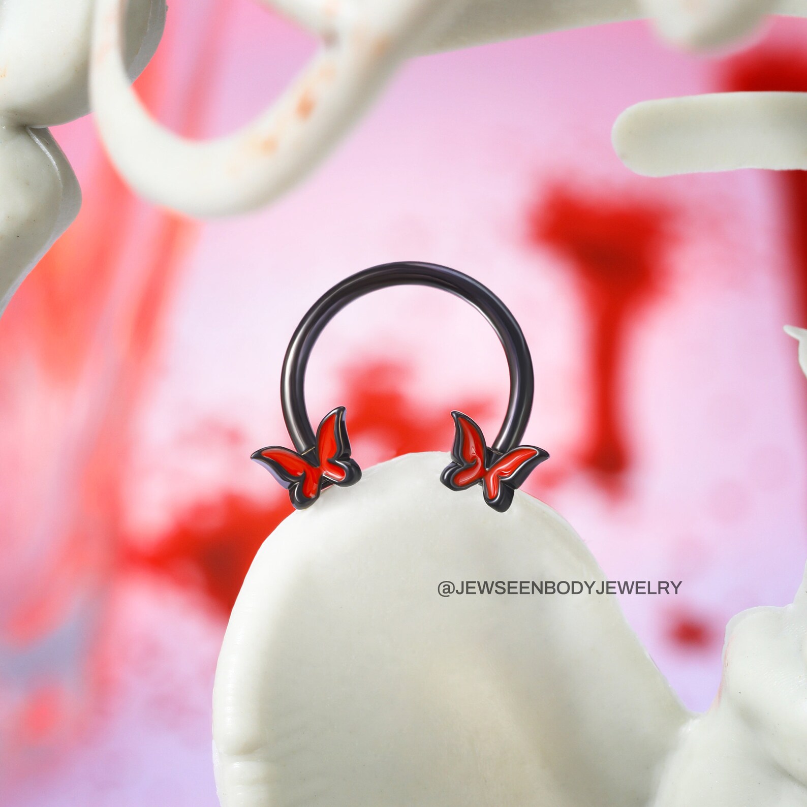 Red Butterfly Septum Ring/septum Piercing/cartilage - Etsy