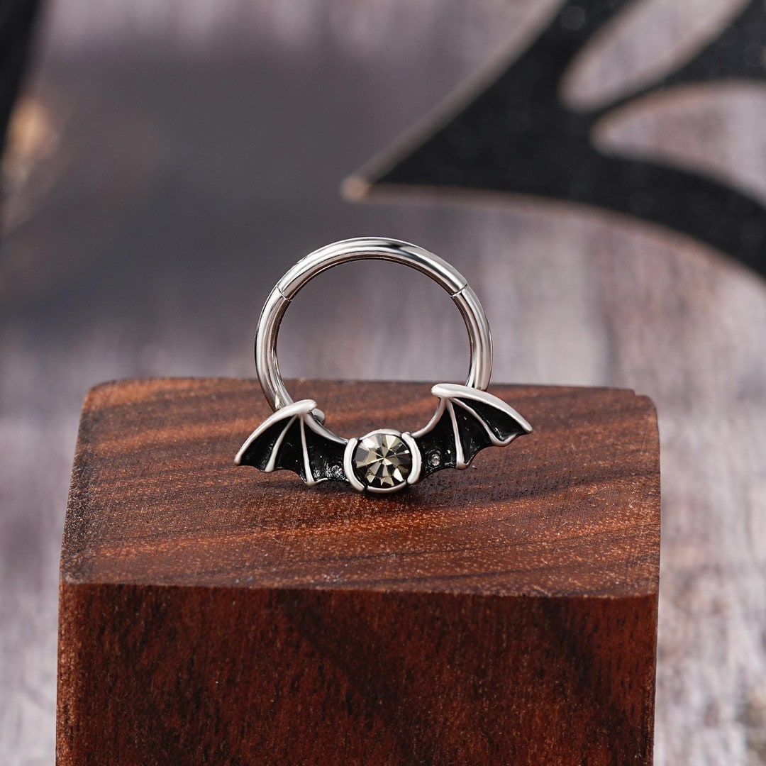 16g Bat Hoop Earrings/cartilage Hoop/septum Clicker/ Daith Hoop ...