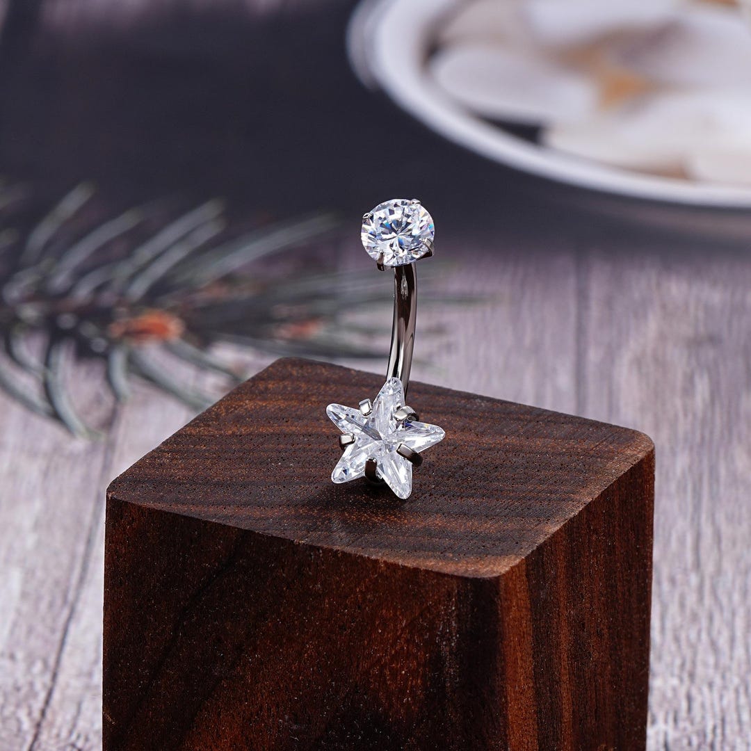 14G Star Belly Button Ring Piercing/navel Ring/navel Ring/belly ...