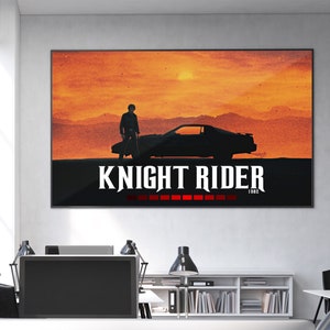 Knight Rider Poster, Vector Wall Poster, Home Gift, KITT, David ...