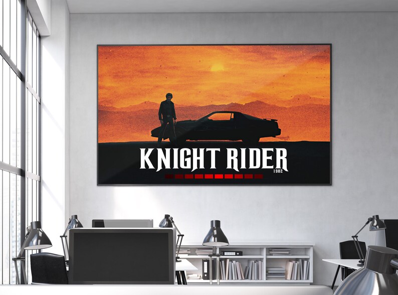 Knight Rider Poster, Vector Wall Poster, Home Gift, KITT, David ...