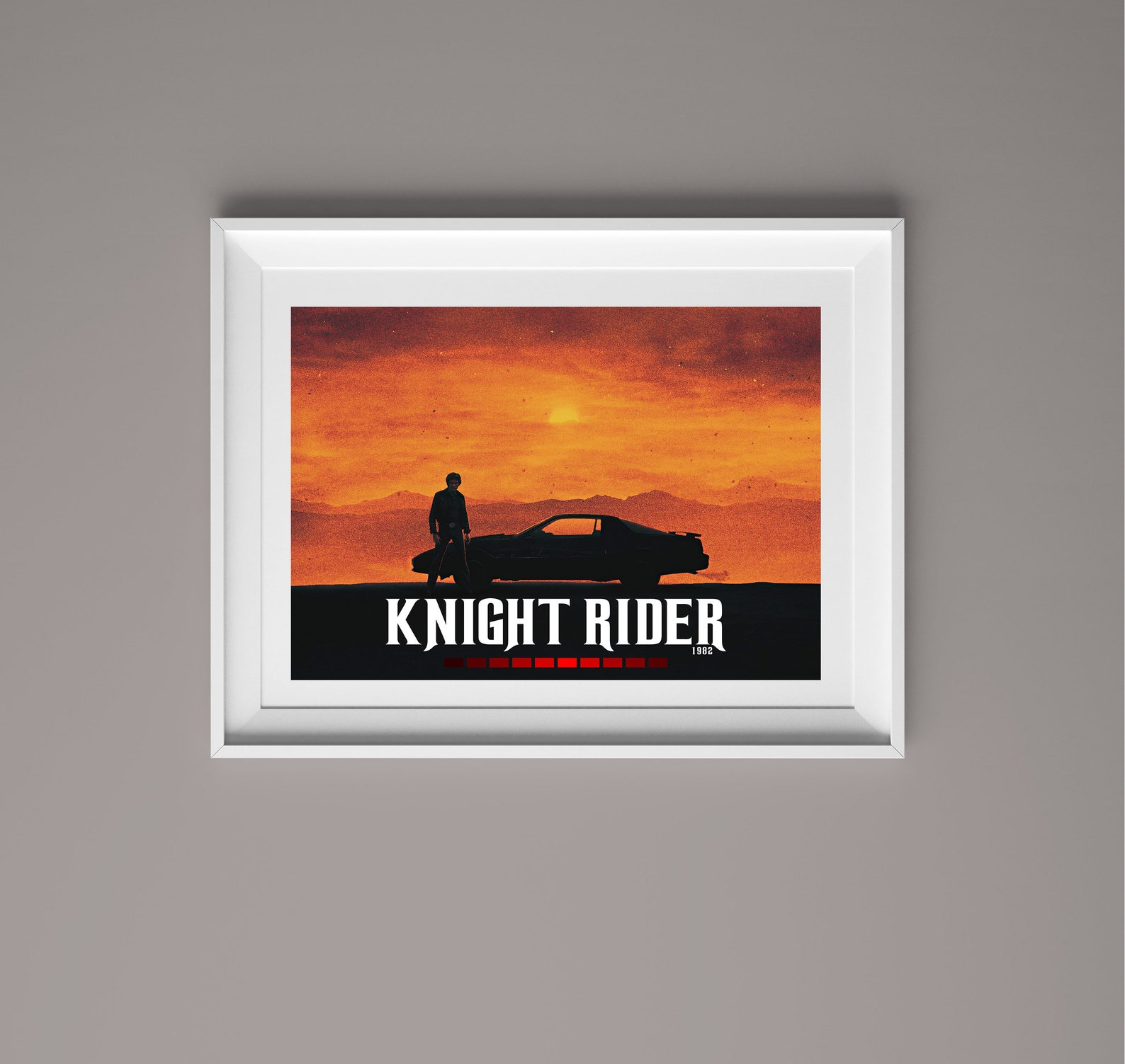 Knight Rider Poster, Vector Wall Poster, Home Gift, KITT, David ...
