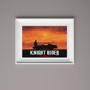 Knight Rider Poster, Vector Wall Poster, Home Gift, KITT, David ...