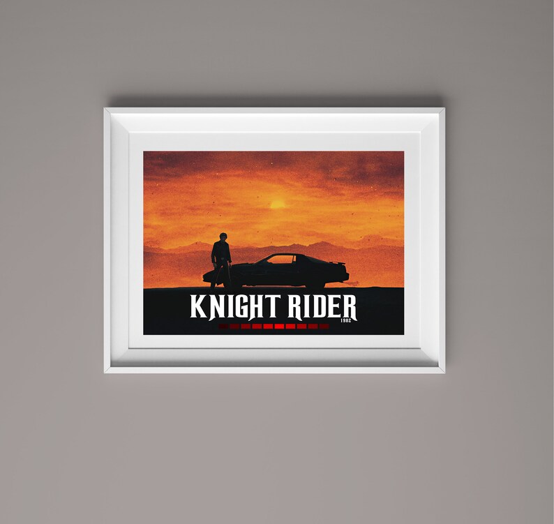 Knight Rider Poster, Vector Wall Poster, Home Gift, KITT, David ...