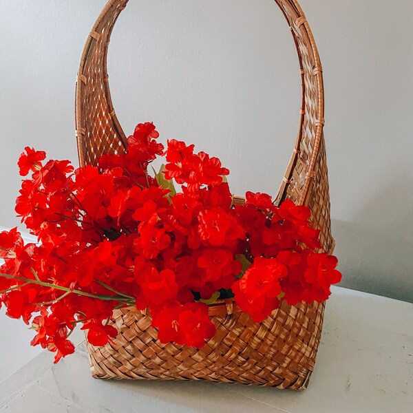 Wicker Flower Basket - Etsy