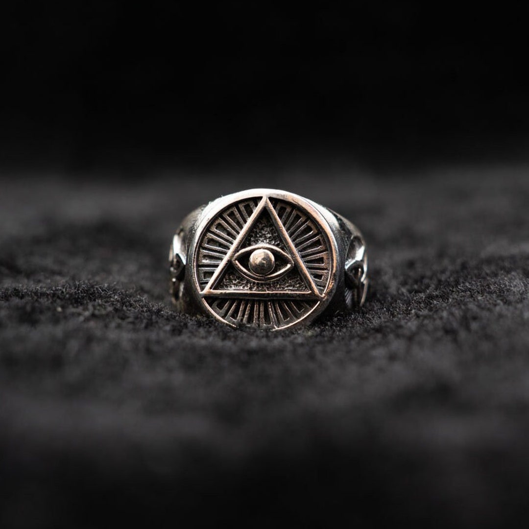 925 Sterling Silver Ring Eye of Providence. Masonic Ring. - Etsy