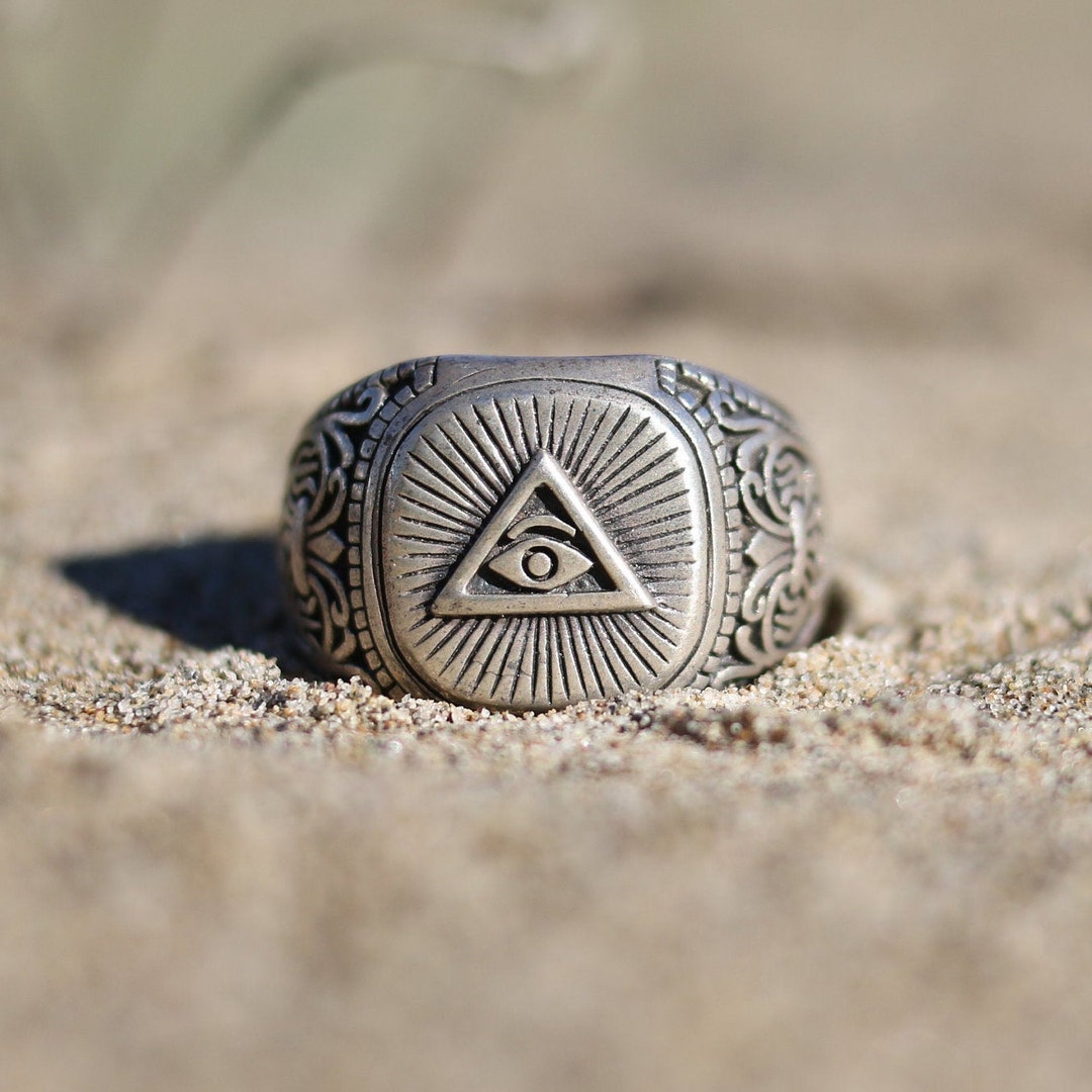 Eye of Providence Ring. Mason Ring. Male Ring. Man Ring. 925 Silver ...