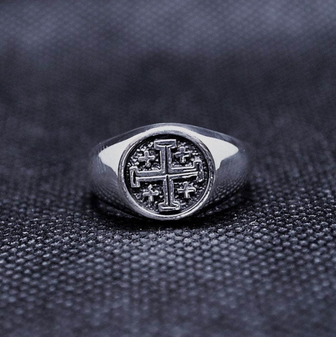 Small Jerusalem Cross Ring. Man Ring. Women's Ring. 925 Silver Ring ...