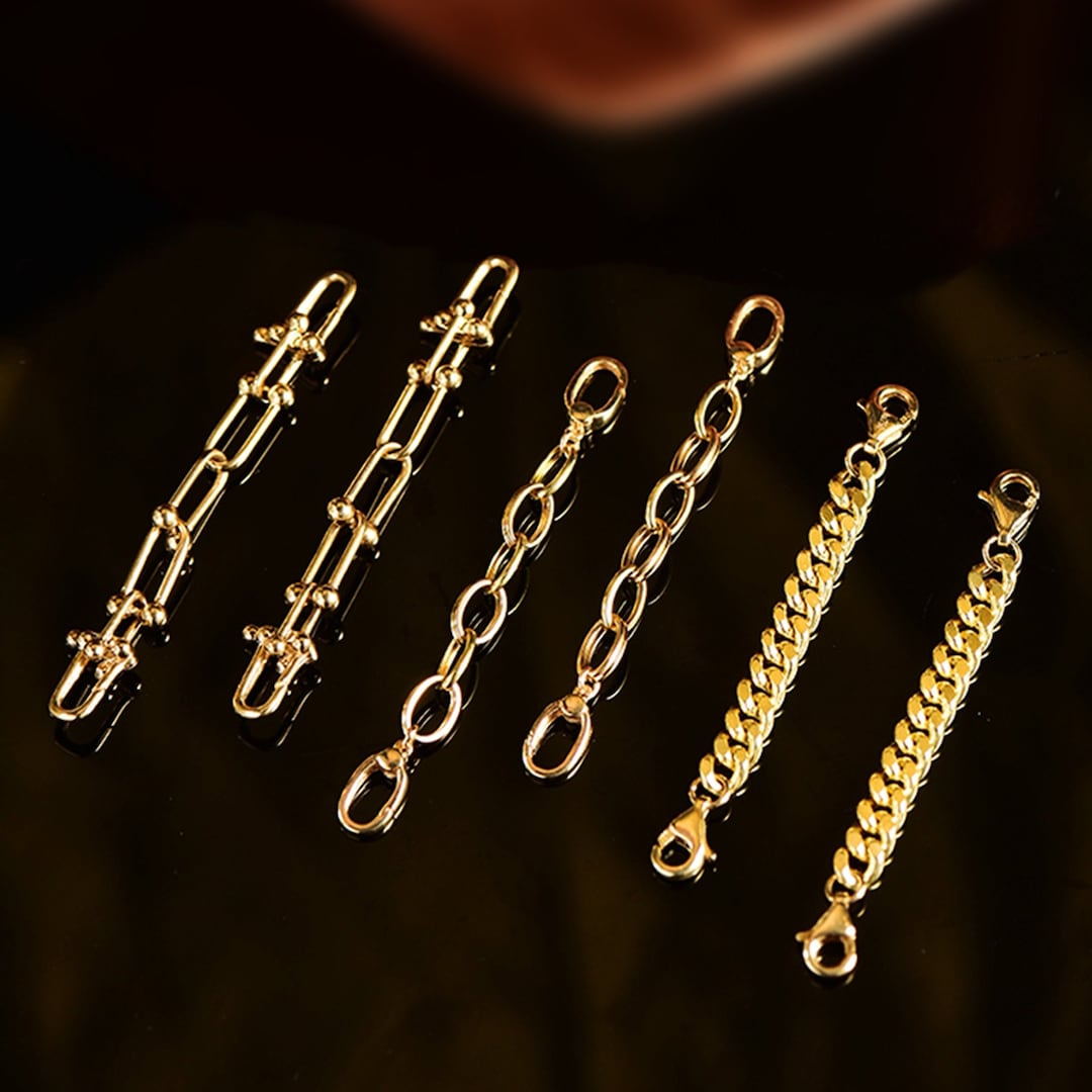 18K Pure Gold Thick Extender, Lobster Cuban Extender, Extender for Bracelet or Necklace, Jewelry ...