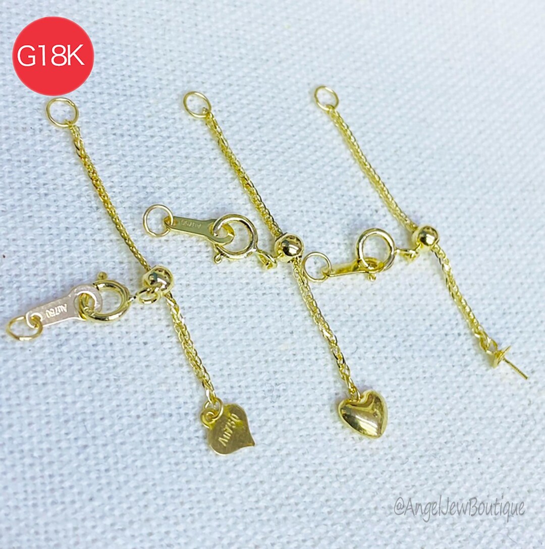 18K Real Gold Chain Extension,wheat Chain Extender Adjustable,bracelet ...