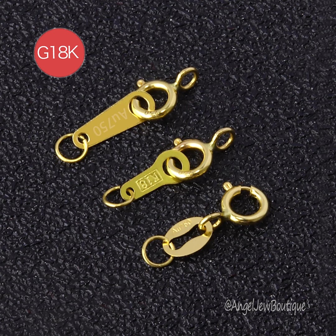 18K Solid Gold Clasp Connector: AU750 Bracelet Necklace Secure Clasp - Etsy