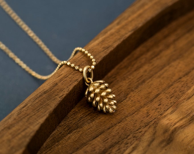 Vermeil Gold Pinecone Charm 18k Gold Over 925 Sterling Silver, Small ...