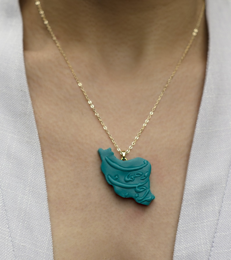 Iran Map Necklace Map Necklace Iran Country Necklace - Etsy