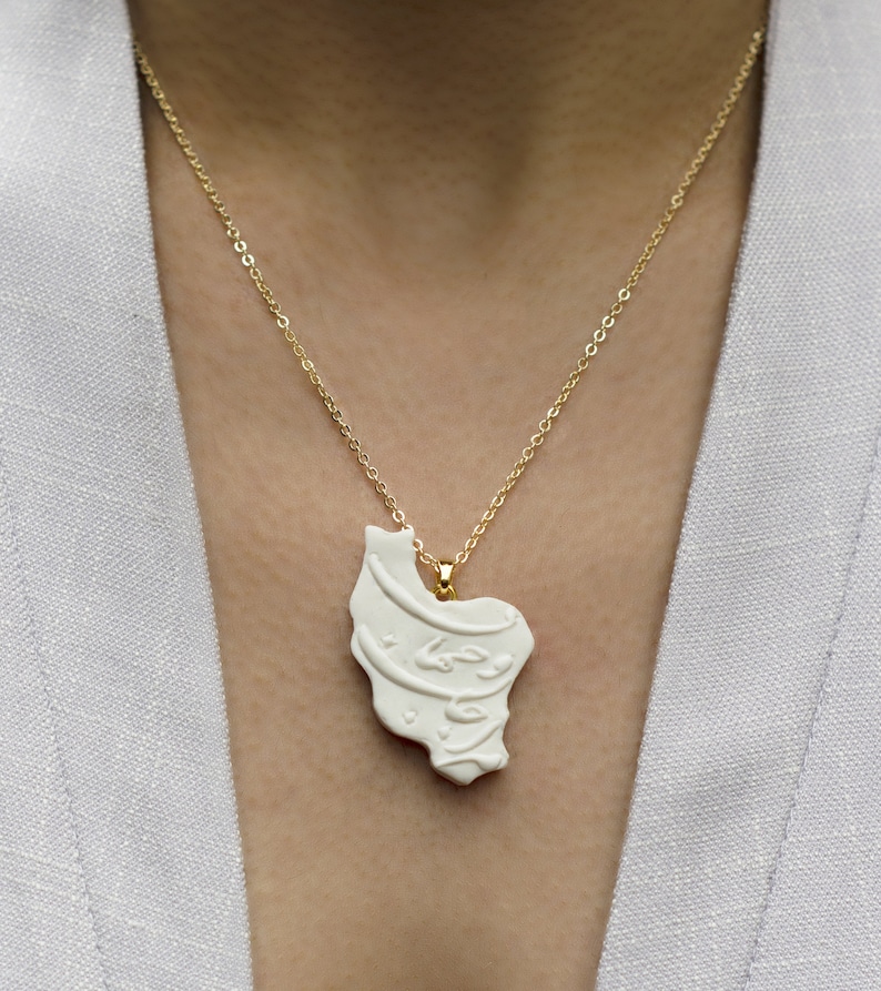 Iran Map Necklace Map Necklace Iran Country Necklace Persian ...