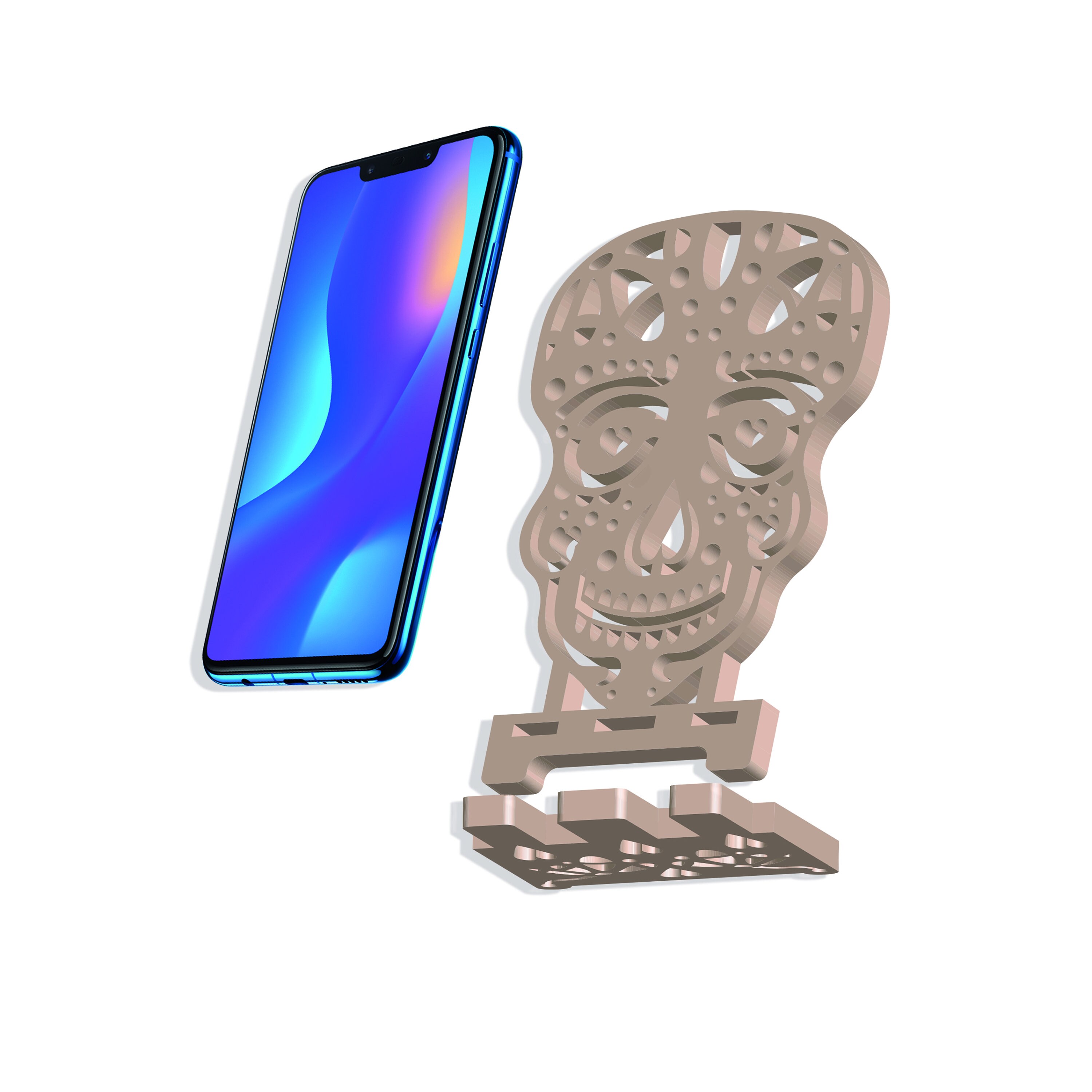 Skull Phone Stand With SVGPDF DXF Laser Cut File Instant Download - Etsy