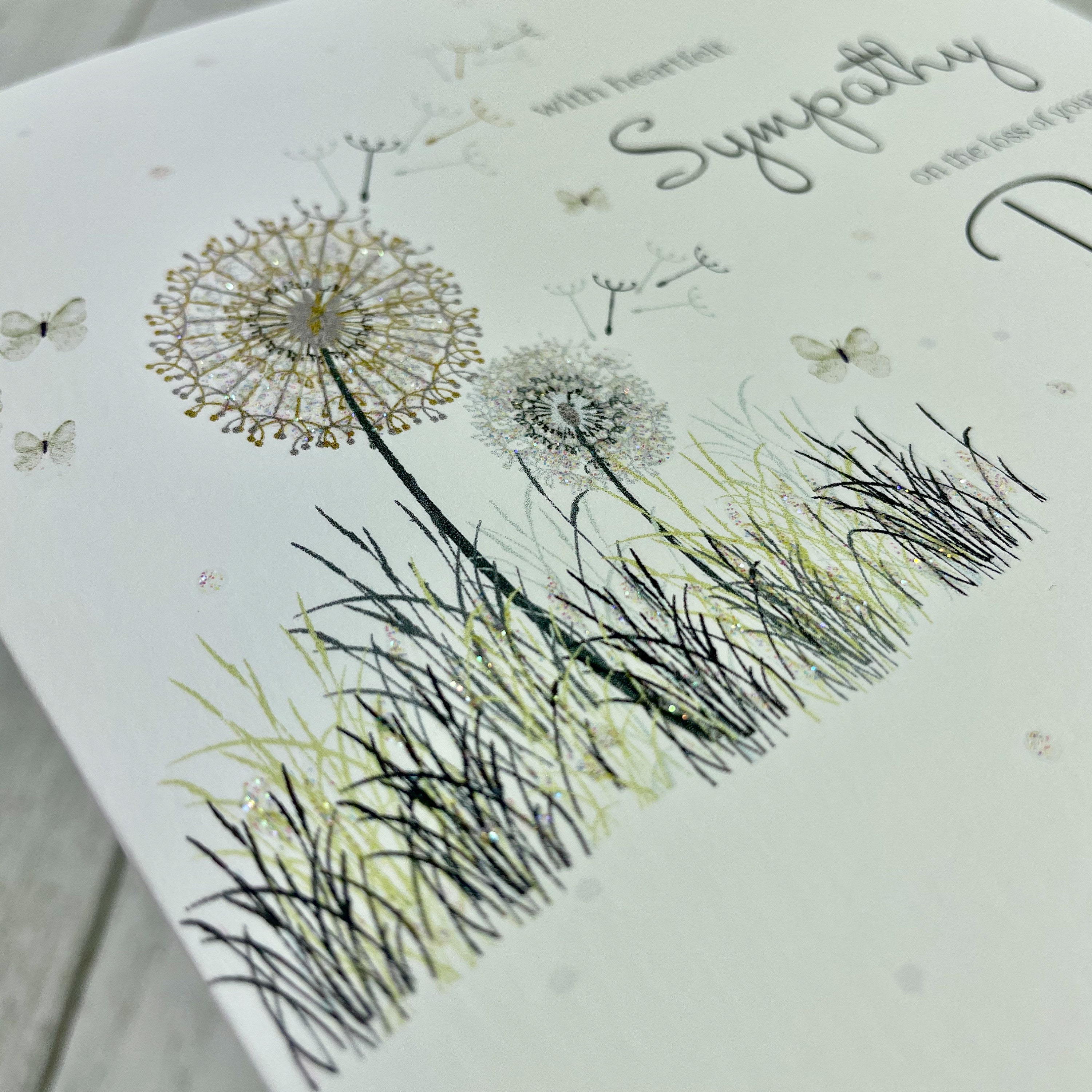 Sympathy Card Dad Dandelion Sorry For Your Loss Hand Etsy Uk
