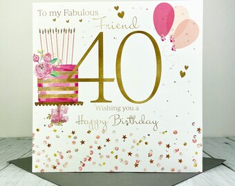 Large 40th Birthday Card | Etsy UK