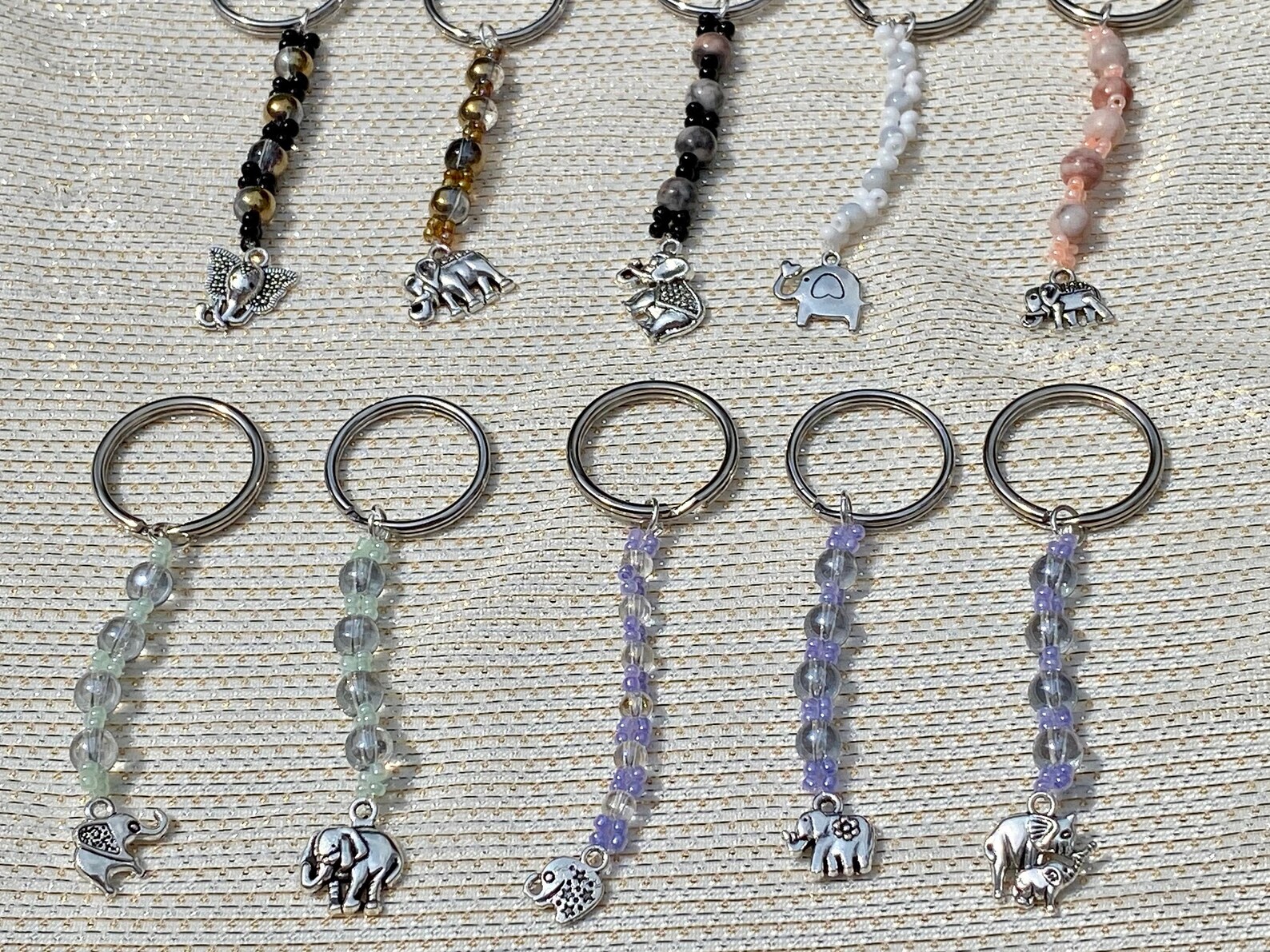 Elephant Bead Keychains - Etsy