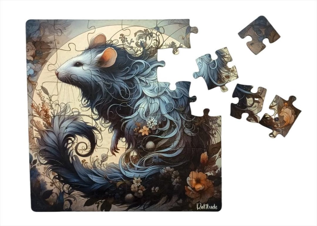 Dryad Magical Rat 36-piece Handmade Wooden Jigsaw Puzzle Rat Design ...