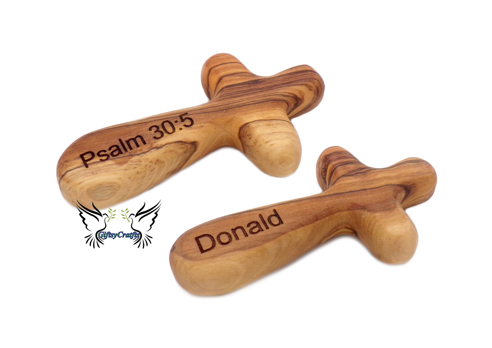 Personalized Olive Wood Comfort Cross. Prayer Cross. Handheld - Etsy