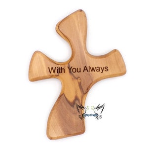 Personalized Olive Wood Comfort Cross: Handheld Prayer Cross From Holy ...
