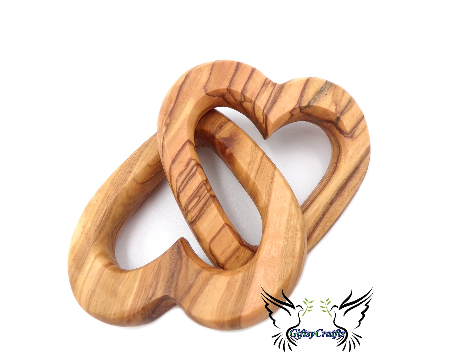Personalized Interlocking Hearts. 5th Anniversary Gift for Her - Etsy