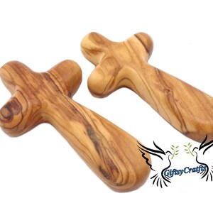 Personalized Olive Wood Comfort Cross. Prayer Cross. Handheld Palm ...