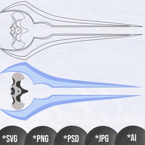 Energy Sword Color and Outline SVG Clipart Halo Energy Sword | Etsy