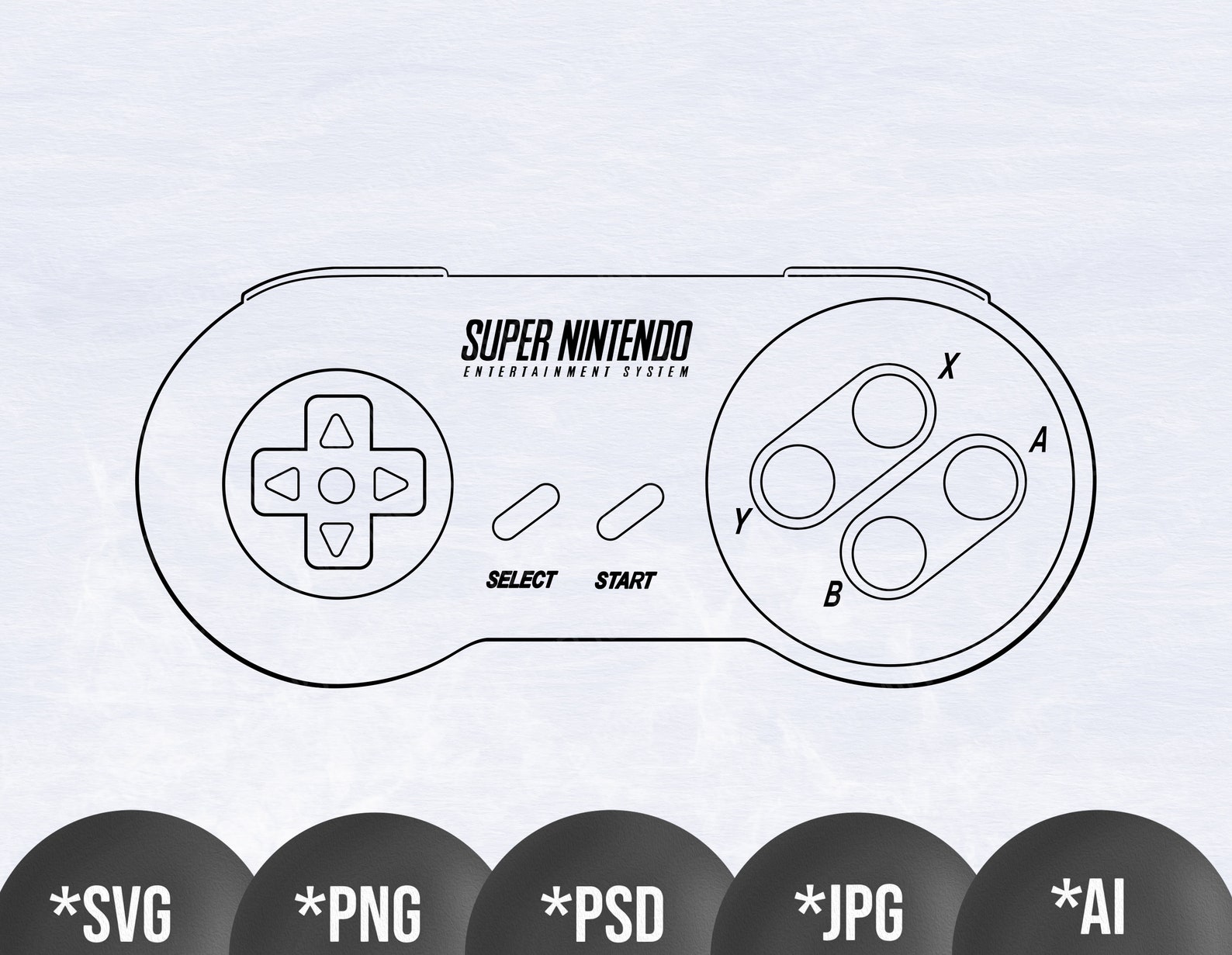 High Detail SNES Controller Bundle Vector svg jpg png psd | Etsy