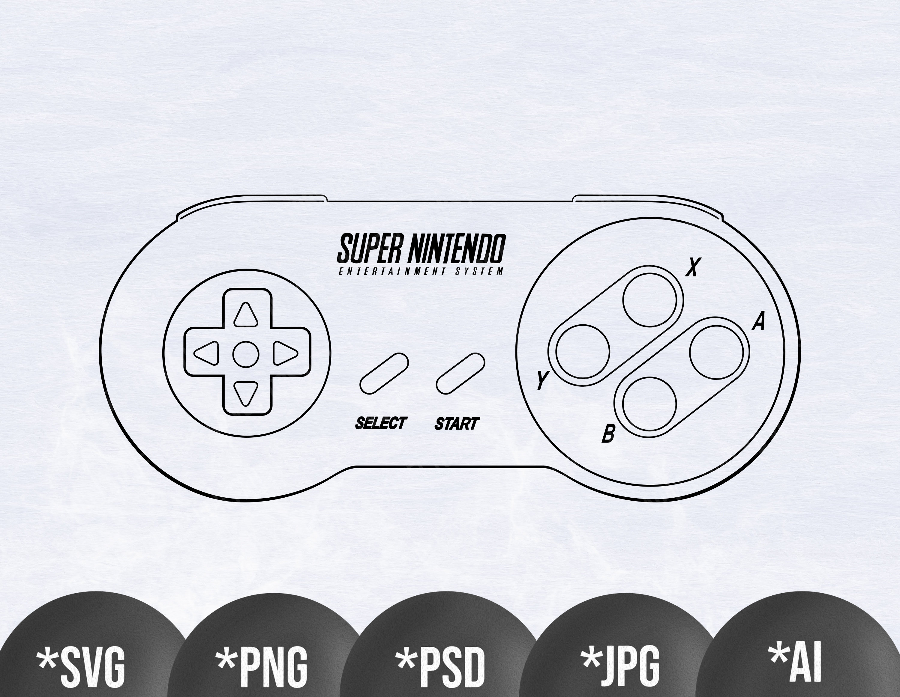 High Detail SNES Controller Bundle Vector svg jpg png psd | Etsy