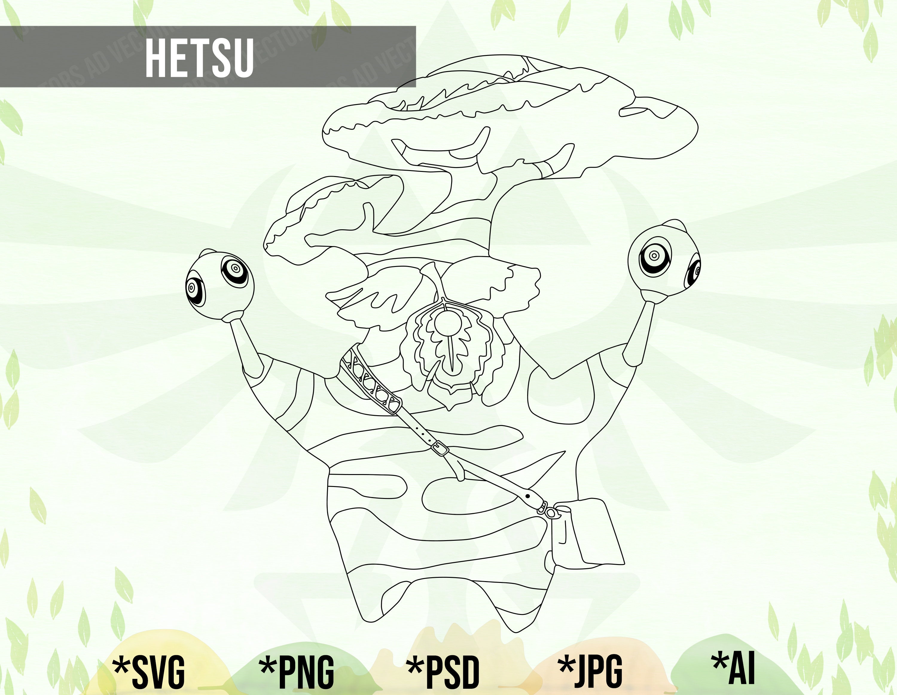 Zelda Hetsu Outline SVG Clipart Hetsu Cut File Zelda Hetsu | Etsy