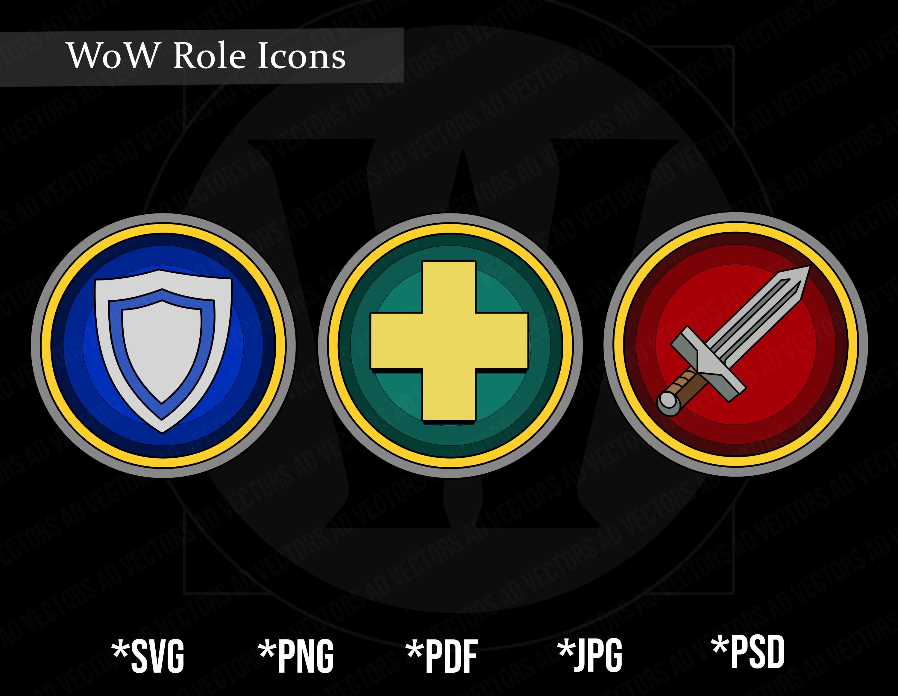 WoW Role Icons SVG Clipart World of Warcraft Cut file Tank | Etsy WoW Role Icons SVG Clipart World of Warcraft Cut file Tank | Etsy