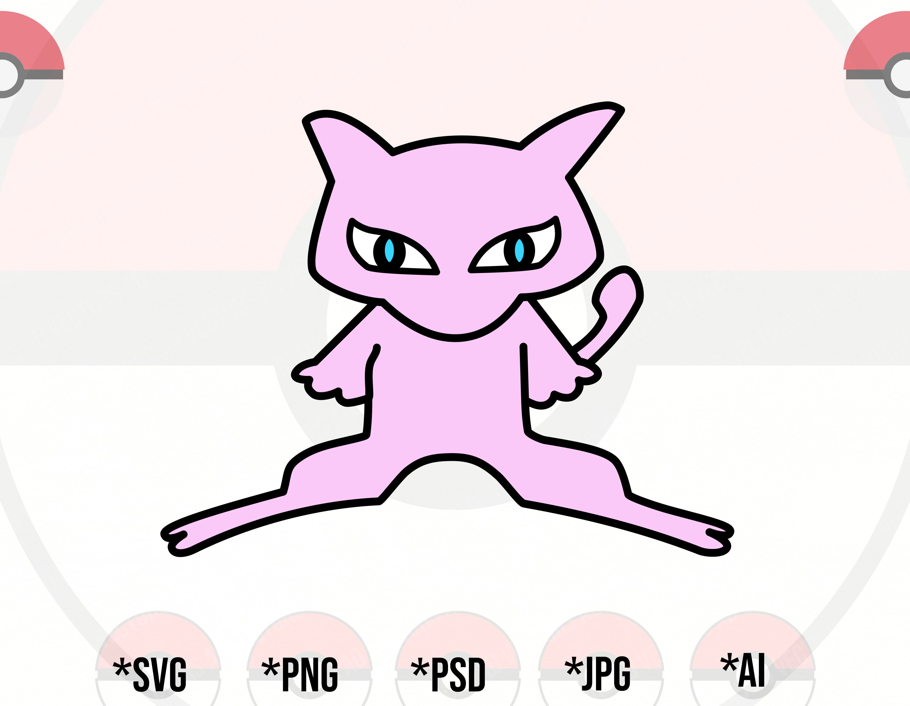 Mew Pokemon SVG Clipart Archivo Mew Cut Archivo imprimible | Etsy