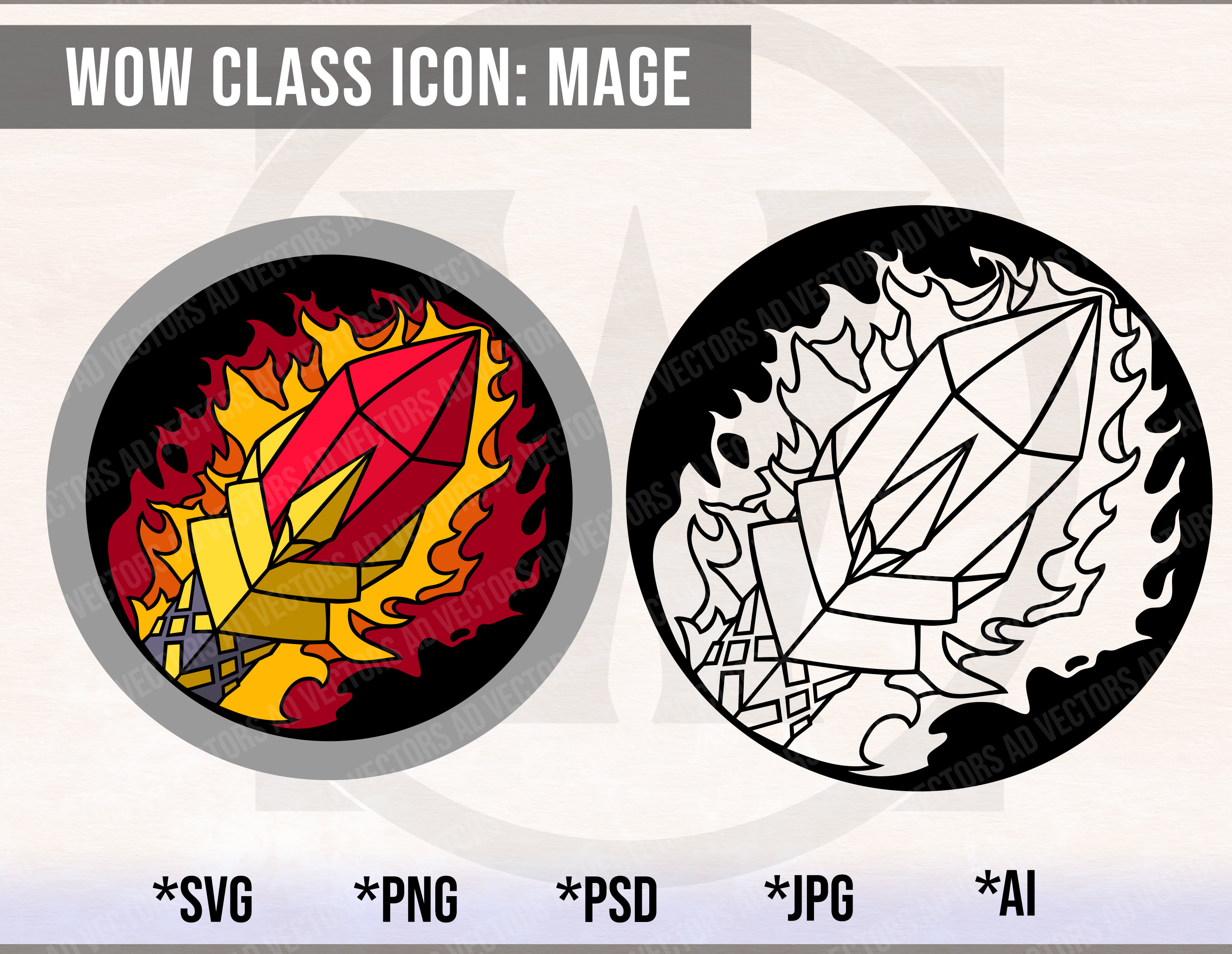 Mage Class Icon SVG Clipart World of warcraft Cut file Mage | Etsy